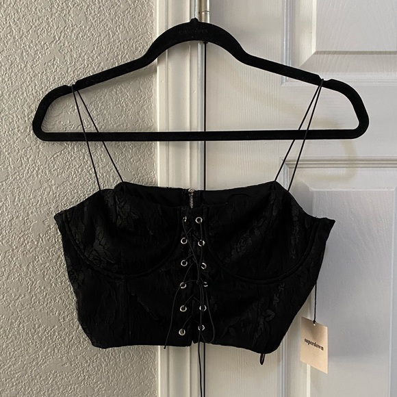 superdown | Tops | Revolve Superdown Black Mini Bustier Top | Poshmark